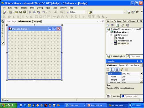 Changing the Size of the Form - Sams Teach Yourself C#™ in 24 Hours [Book]