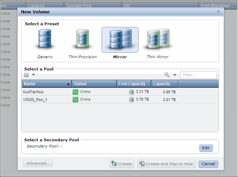 Creating a thin-provisioned volume - Implementing the IBM Storwize ...
