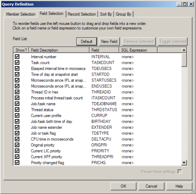 Files created by every Job Watcher collection - IBM iDoctor iSeries Job ...