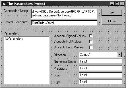 The Parameters Project - ADO: ActiveX Data Objects [Book]