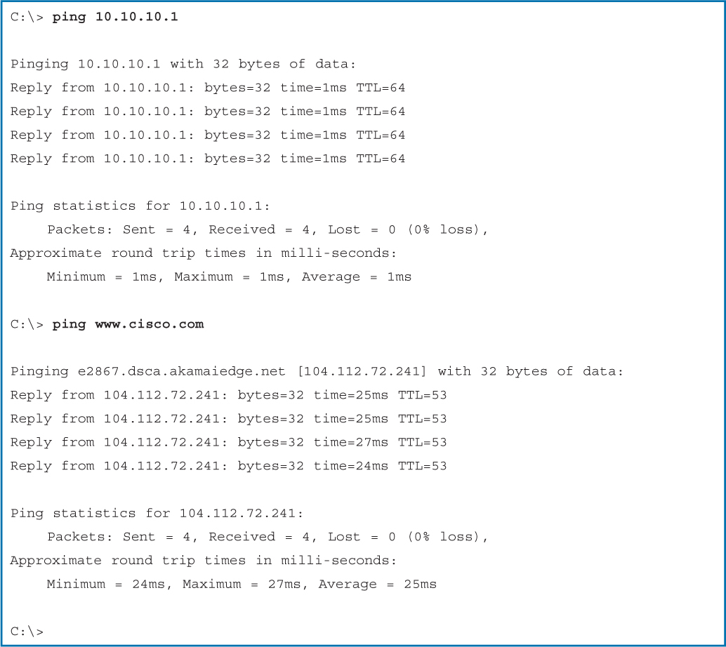 Code Snippets - Networking Essentials Companion Guide v3: Cisco ...