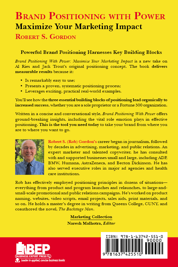 Backcover - Brand Positioning With Power [Book]