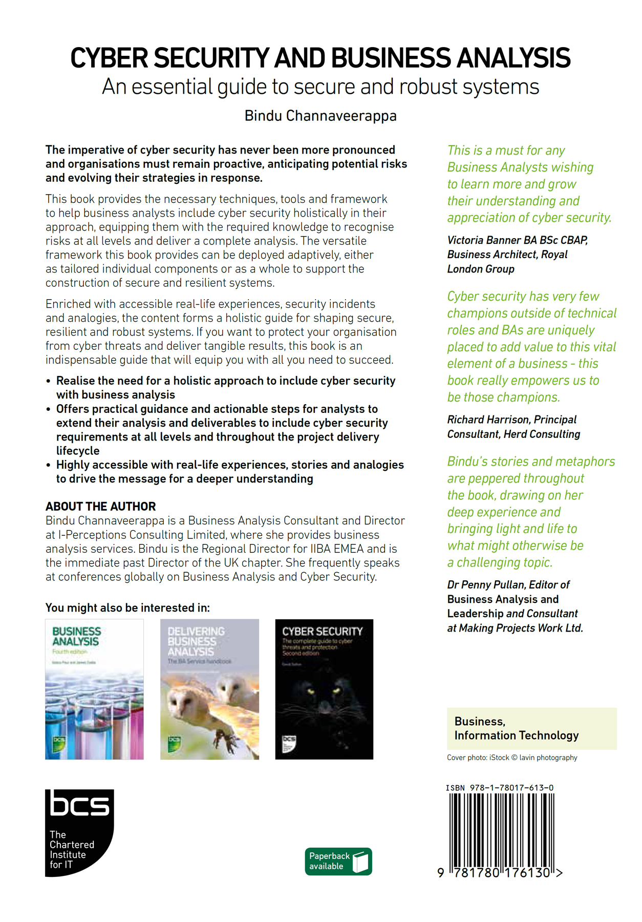 Back Cover - Cyber Security and Business Analysis [Book]