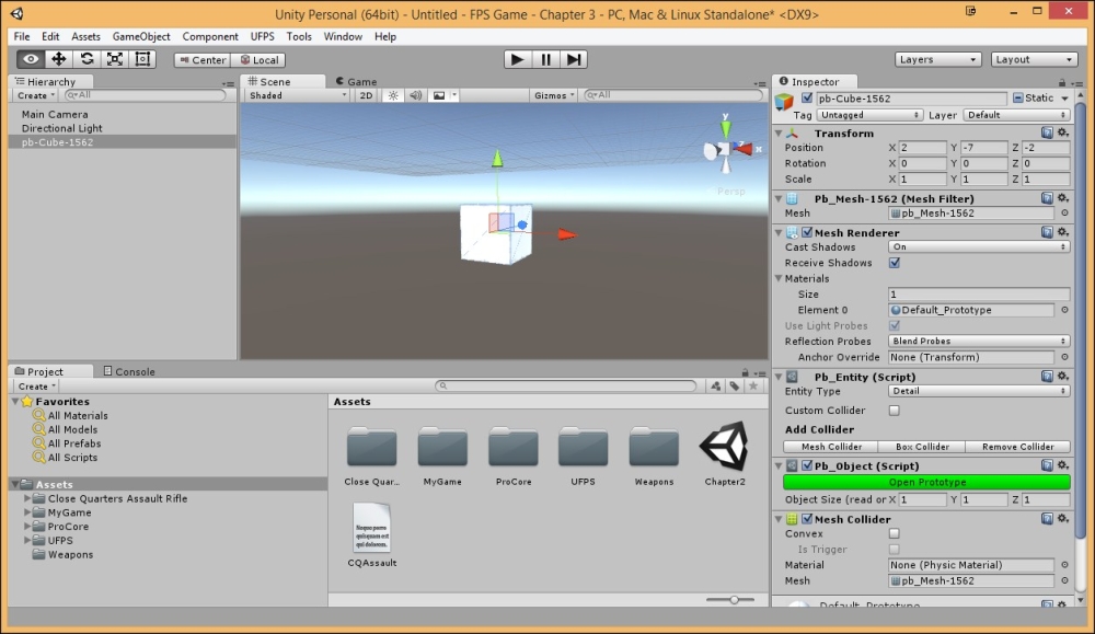 Creating geometry - Building an FPS Game with Unity [Book]