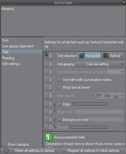Text settings - Learn Clip Studio Paint - Second Edition [Book]