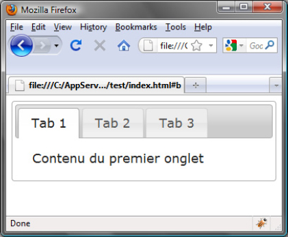 Chapitre 14: Onglets - jQuery 1.7 et jQuery UI [Book]