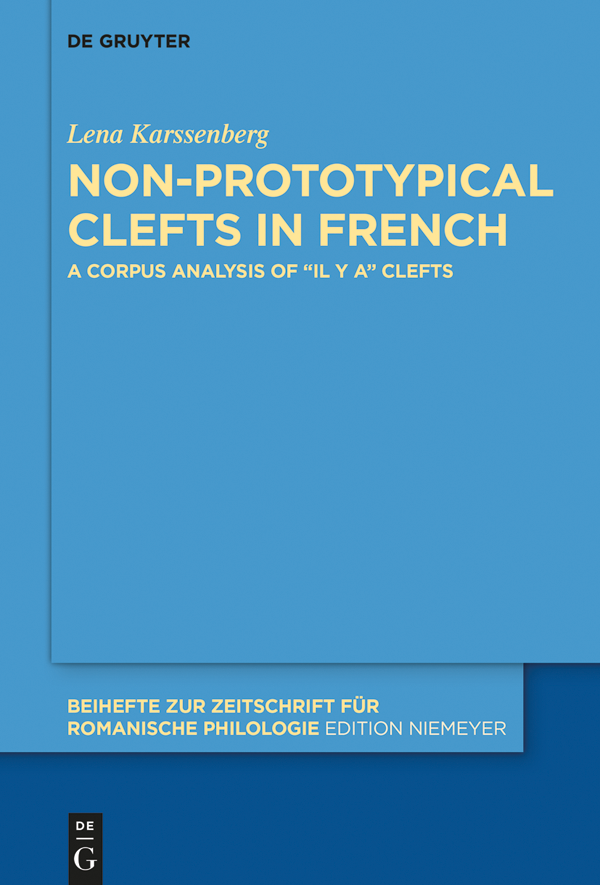 Cover - Non-prototypical Clefts in French [Book]