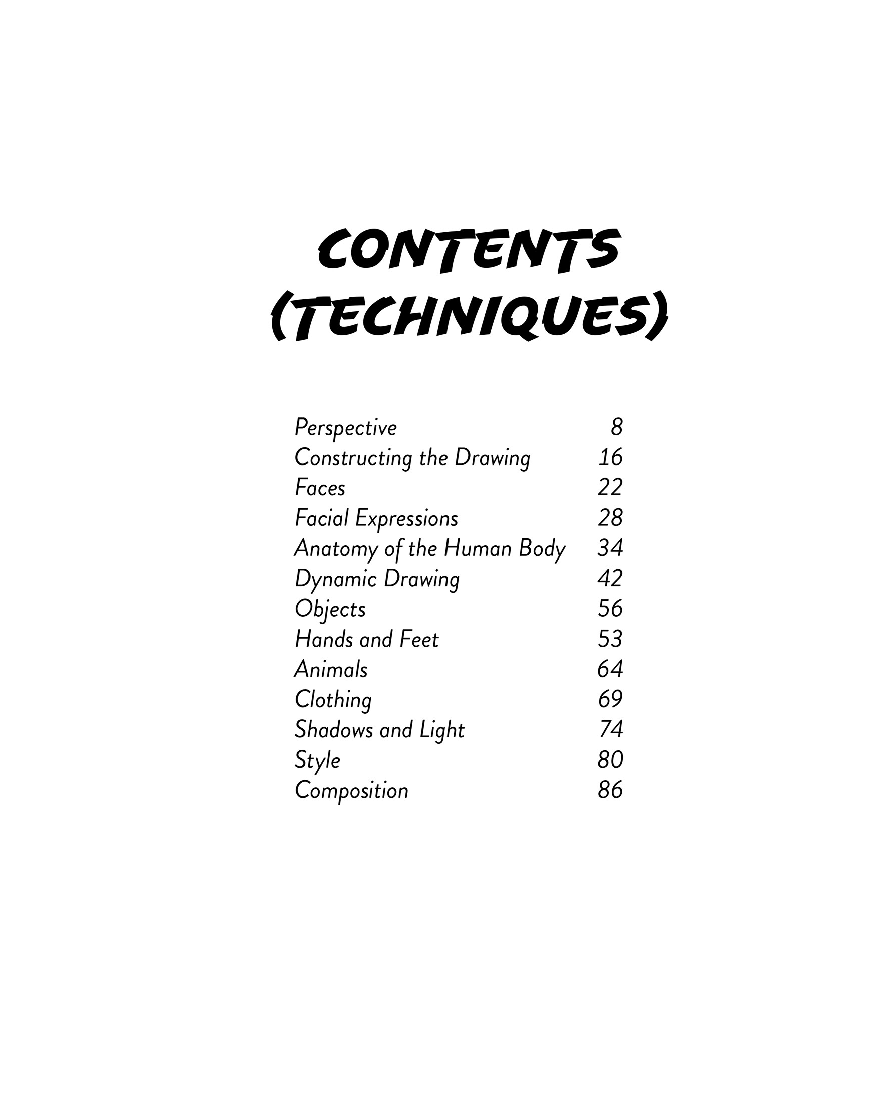 Contents (Techniques) - Drawing Manga [Book]