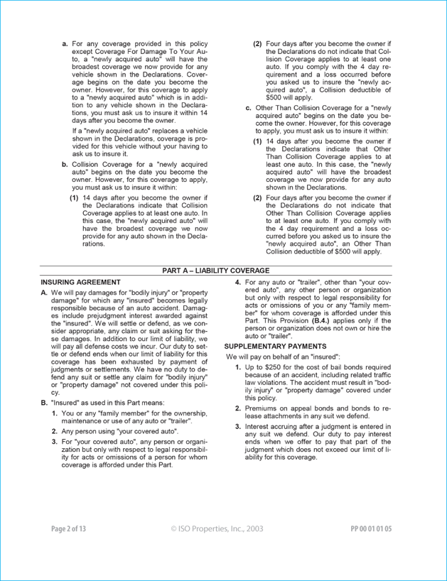 Appendix A Personal Auto Policy - Principles of Risk Management and ...