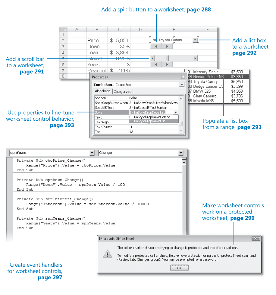10. Use Dialog Box Controls on a Worksheet - Microsoft® Offic Excel ...