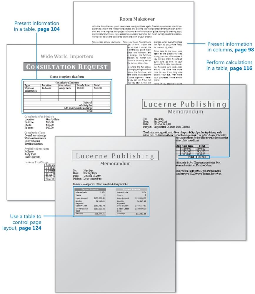 4. Presenting Information in Columns and Tables - Microsoft® Office ...