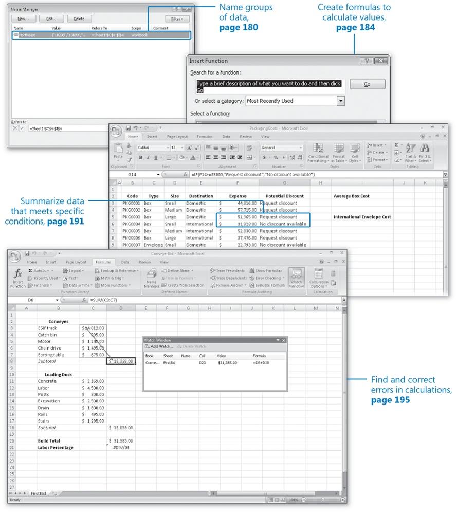 7. Performing Calculations on Data - Microsoft® Office Home and Student ...