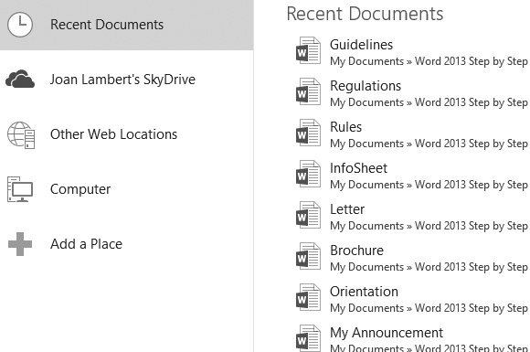 1. Explore Microsoft Word 2013 - Microsoft® Word 2013: Step by Step [Book]