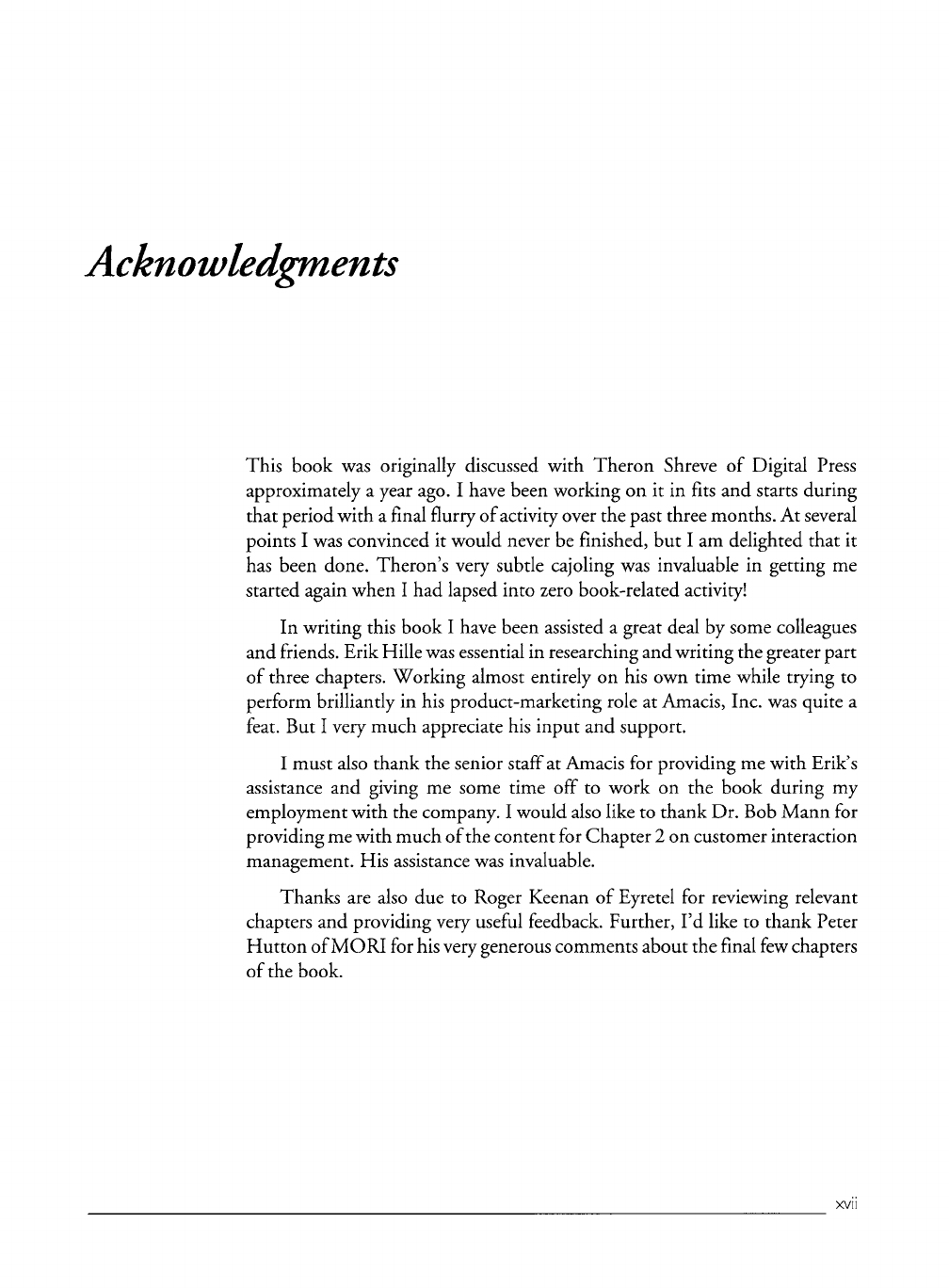 Acknowledgments - CRM [Book]