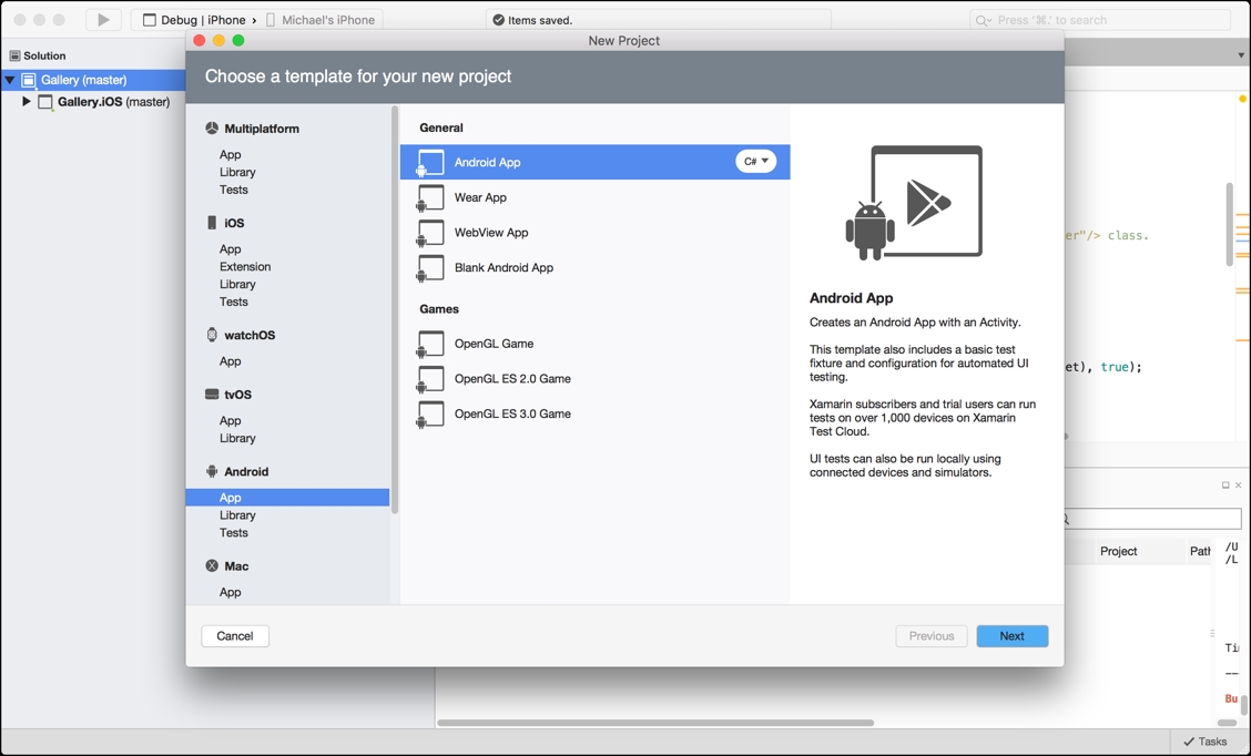Creating an Android project - Xamarin Blueprints [Book]