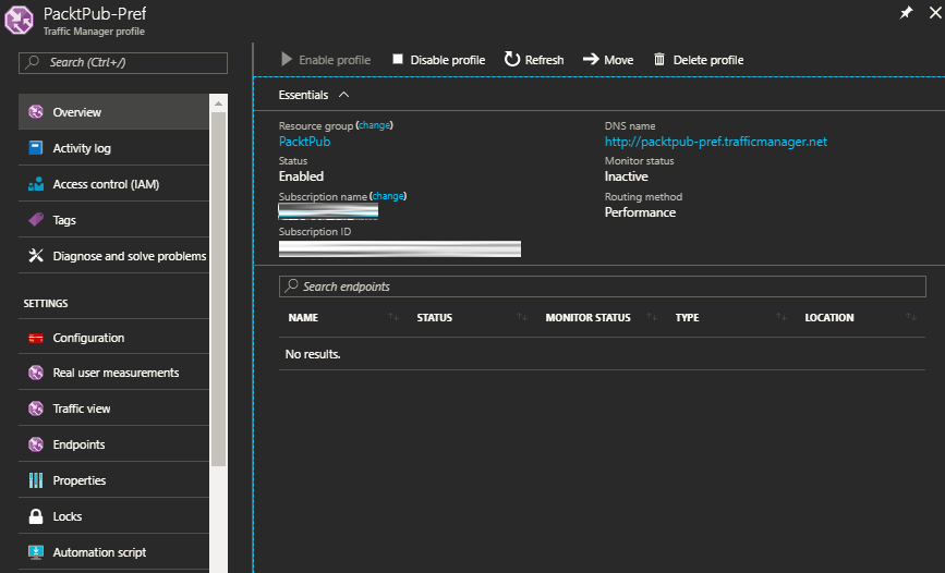 Traffic Manager configuration - Hands-On Networking with Azure [Book]