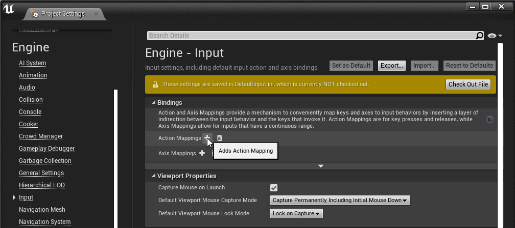Creating Input Mappings - Unreal Engine 4 Virtual Reality Projects [Book]
