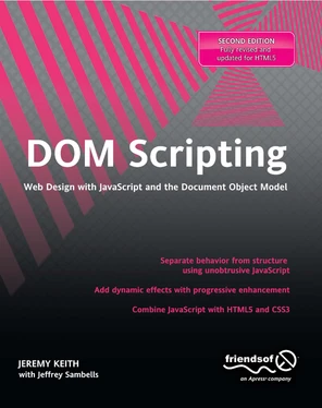 DOM Scripting: Web Design with JavaScript and the Document Object Model ...