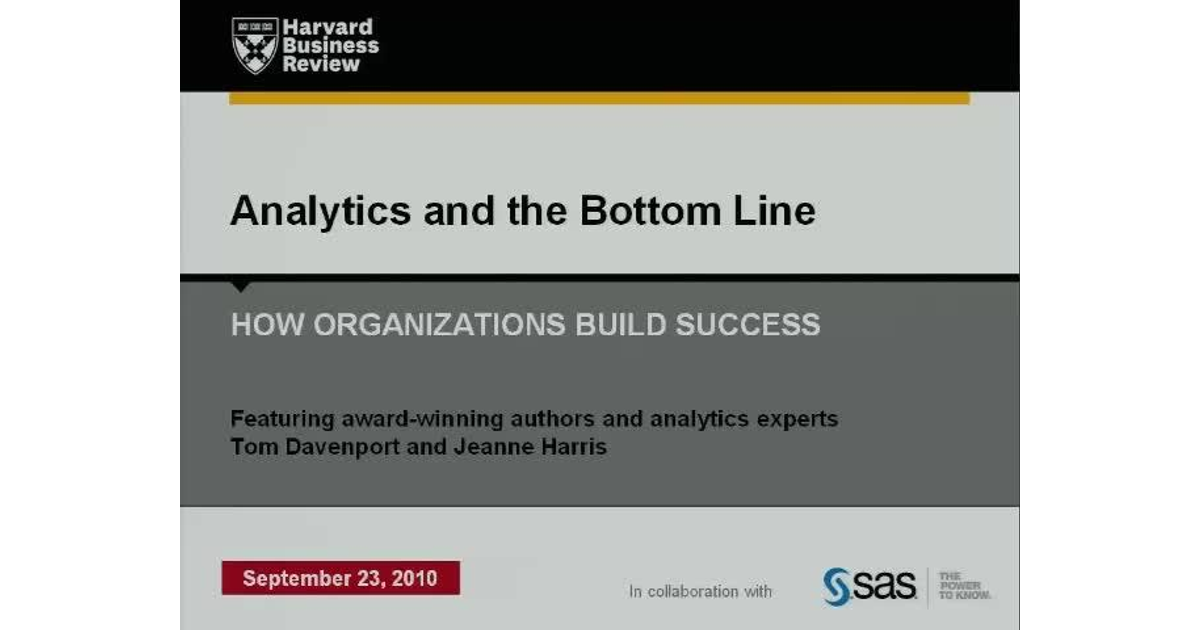 Analytics and the Bottom Line [Video]