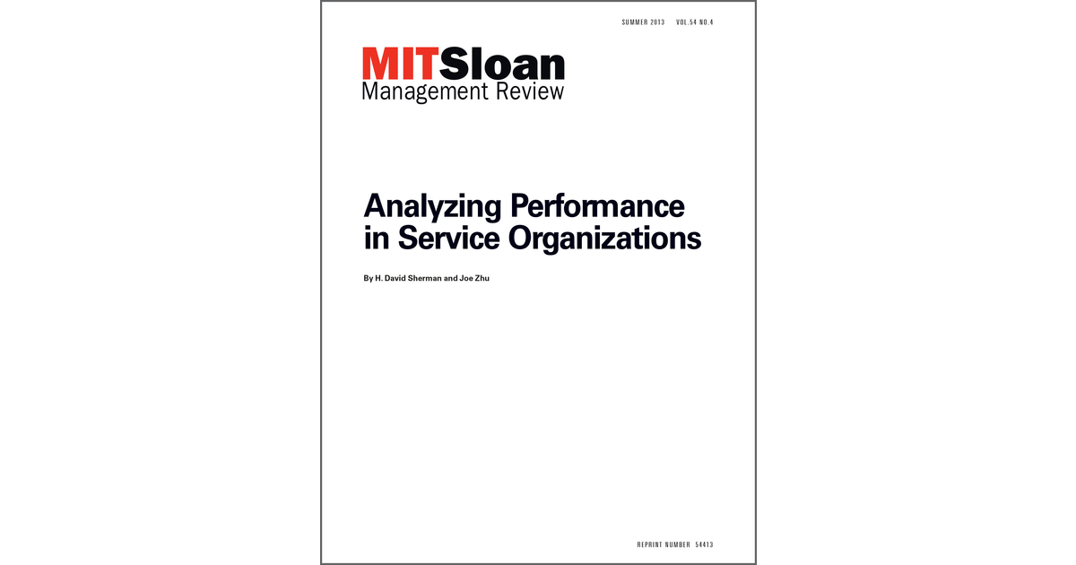 Analyzing Performance in Service Organizations - Analyzing Performance ...