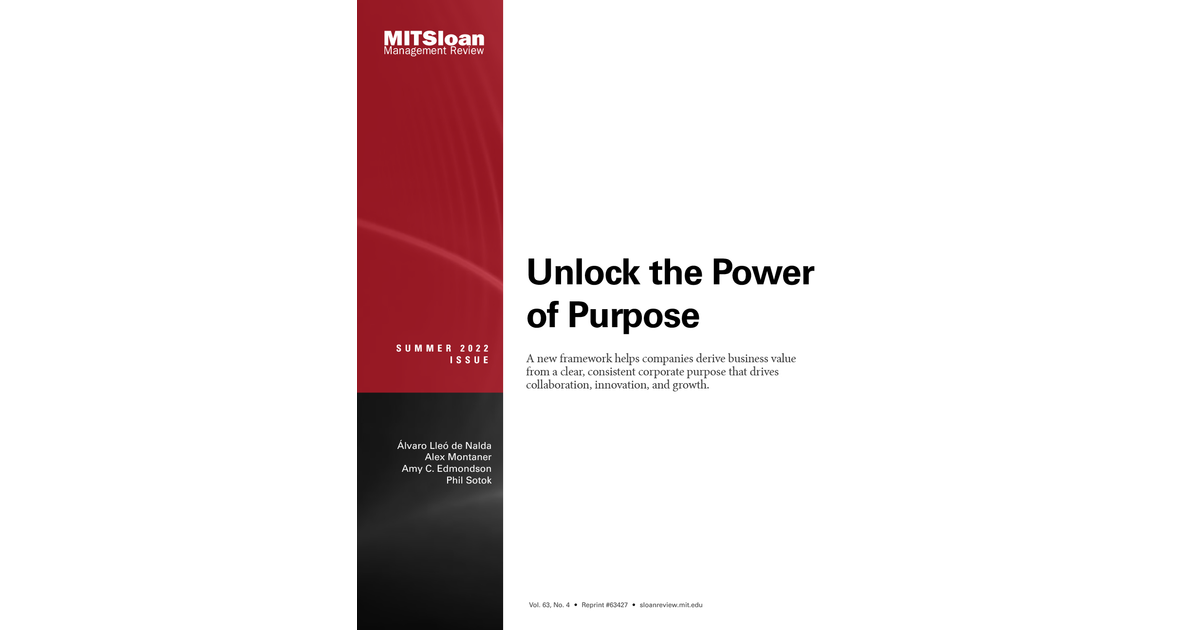 Unlock the Power of Purpose [Article]