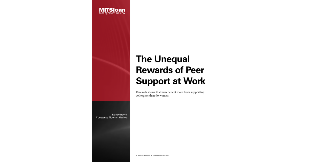 The Unequal Rewards of Peer Support at Work [Article]