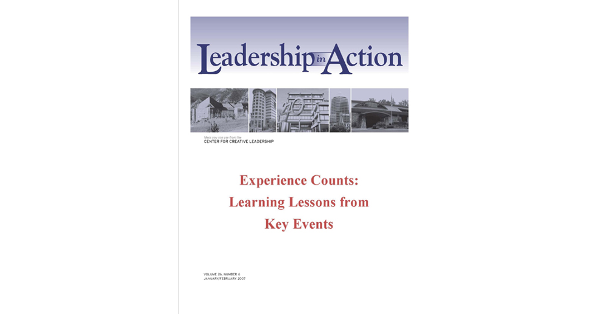 Leadership in Action: Experience Counts: Learning Lessons from Key ...