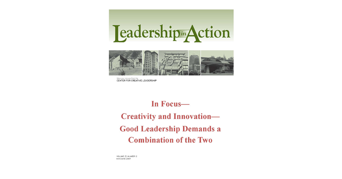 Cover Page - Leadership in Action: In Focus—Creativity and Innovation ...